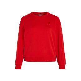 Sweatshirt Tommy Hilfiger Curve "CRV REG FLAG ON CHEST SWTSHRT" Gr. 54, rot (fierce red) Damen Sweatshirts