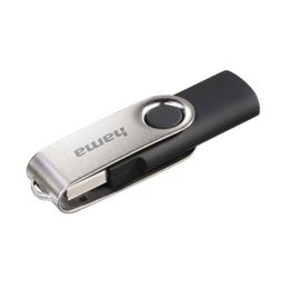 Hama USB-Stick "Rotate", USB 2.0, 32GB, 10MB/s, Schwarz/Silber USB-Stick (Lesegeschwindigkeit 10 MB/s), schwarz|silberfarben