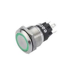 EAO Leuchtdruckschalter Tastend 1 Wechsler 240 V LED Gr&uuml;n Kreis L&ouml;tanschluss - 82-5153.1133