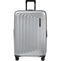 Samsonite Hartschalen-Trolley Nuon, 75 cm, 4 Rollen, Reisekoffer Trolley Aufgabegepäck TSA-Zahlenschloss Volumenerweiterung, silberfarben