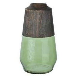 Vase Wood in Braun/Grün