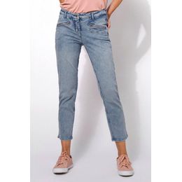 Toni 7/8-Jeans Perfect Shape Pocket 7/8 mit schrägen Reißverschlusstaschen, blau