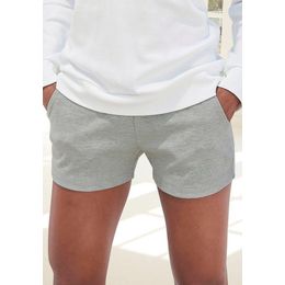 Bench. Loungewear Relaxshorts mit kleiner glänzenden Logostickerei, Loungeanzug, grau