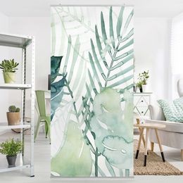 Raumteiler Palmwedel in Wasserfarbe I