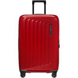 Samsonite Hartschalen-Trolley Nuon, 75 cm, 4 Rollen, Reisekoffer Trolley Aufgabegepäck TSA-Zahlenschloss Volumenerweiterung, rot