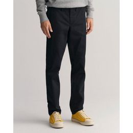 Gant Chinohose SLIM TWILL CHINOS mit gefütterten Seitentaschen, schwarz