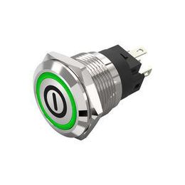 EAO Leuchtdruckschalter Tastend 1 Wechsler 240 V LED Gr&uuml;n Ein/Aus-Symbol L&ouml;tanschluss - 82-5153.1133.B001