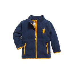 Playshoes Fleecejacke 'DIE MAUS' Jungen Gr&ouml;&szlig;e 128 marine / safran / schwarz