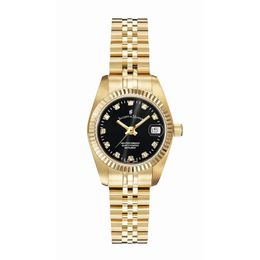 Jacques du Manoir Damen Armbanduhr Inspiration Edelstahl Gold platiert Quartz NRO.22