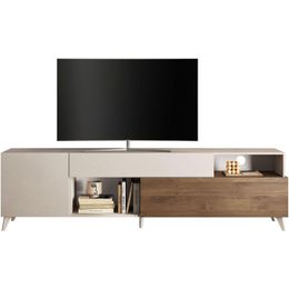 Lc Lowboard Monaco Breite 241 cm, TV-Board mit 1 Tür, 1 Klappe u. 1 Schubkasten, Fernsehtisch, TV-Schrank, Soft/Self Closing, beige