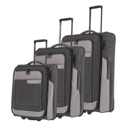 Travelite Trolleyset VIIA L/M/S, 2w, 2 Rollen, (3 tlg), Kofferset Reisegepäck mit erweiterbarem Volumen und TSA Schloss, grau