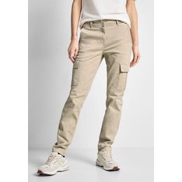 Cecil Cargohose Style Toronto in Slim fit und mit Elasthan, beige