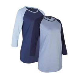 bonprix Sport-Shirt aus Bio-Baumwolle, 2er-Pack, 3/4-Arm