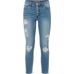 bonprix Verkürzte Destroyed-Skinny-Jeans