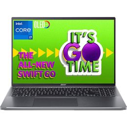 Acer Swift Go (SFG16-71-78CN) mit OLED-Display, Notebook, 16 Zoll Display, Intel® Core™ i7,i7-1355U Prozessor, GB RAM, 512 SSD, Iris® Xe, Steel Gray, Windows 11 Home (64 Bit)