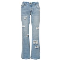 Koroshi Jeans Damen Gr&ouml;&szlig;e 29 hellblau / wei&szlig;