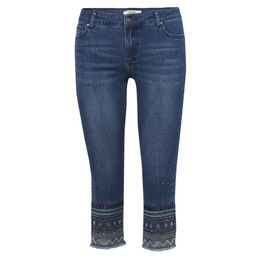 Koroshi Jeans Damen Gr&ouml;&szlig;e 34 beige / blue denim / hellblau / transparent