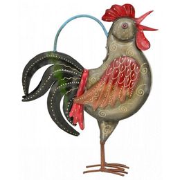 PassionMade Gießkanne Hahn Figur Metallhahn Deko Garten Huhn Metall Dekofigur 821 (1 Stück