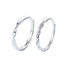 AquaBreeze Trauring 925 Silber Ring Verstellbarer Cubic Zirkonia Eheringe (Verlobungsring Trauringe Fingerring