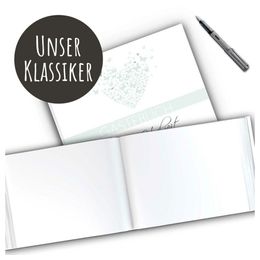 bigdaygraphix Notizbuch Gästebuch Hochzeit A4 quer Schmetterling Mint