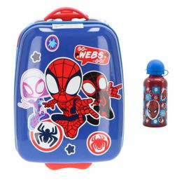 MARVEL Kinderkoffer MARVEL Spidey Kinder 2tlg Set Trolley Aluminium Trinkflasche 400 ml