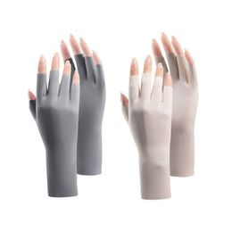 Achiount Reithandschuhe Sunblock Fingerlose Handschuhe Sonnenschutzhandschuhe Damen
