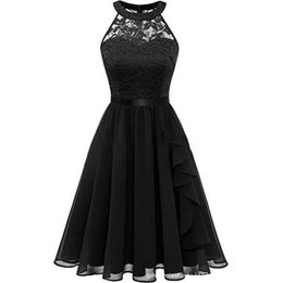 KIKI Abendkleid Abendkleid eleganter Neckholder aus klassischer Spitze