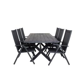 ebuy24 Garten-Essgruppe Rives Gartenset Tisch 100x200cm und 6 Stühle Break