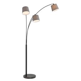 Stehlampe Home Affaire "Tannegg" Lampen Gr. Ø 18 cm Höhe: 186 cm, schwarz (schwarz, grau, greige) Bogenlampe Bogenlampen