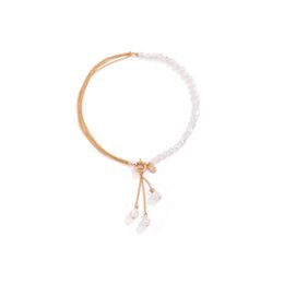 KIKI Charm-Kette Necklace Lange Quaste Anhänger Halskette Damen Perlen Kette Halskette