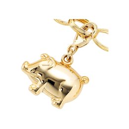 Charm-Einhänger Jobo "Schweinchen" Charms goldfarben (gelbgold 333) Damen Charms Anhänger