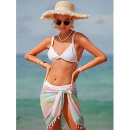 ZWY Strandkleid Strand Wrap Sarong DamenStück Chiffon Strandrock mit Fransen (1-tlg) Strandurlaub Badeanzug Bademode Kurze Kleid