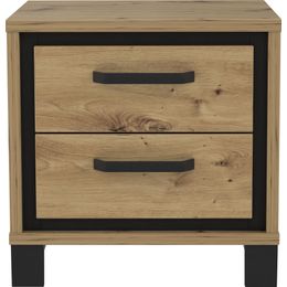 Nachtkommode FORTE "Trondheim" Sideboards Gr. B/H/T: 49,4 cm x 49,3 cm x 41,5 cm, 2, schwarz (artisan eiche, eiche) Nachtkonsolen und Nachtkommoden