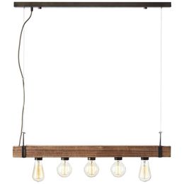 Pendelleuchte Brilliant "Woodhill" Lampen Gr. 5 flammig, Höhe: 110 cm, braun (antik, schwarz) Pendelleuchten und Hängeleuchten