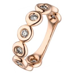 Fingerring Jobo Fingerringe Gr. 54, SI = kleine Einschlüsse, Roségold 585-Diamanten, rosegold (roségold 585) Damen Fingerringe