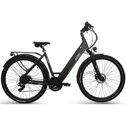 E-Bike Llobe "Yukon Lady 2.1 36V / 12,8Ah" E-Bikes Gr. 52 cm, 28 Zoll (71,12 cm), schwarz (olive, schwarz) E-Bikes Bestseller