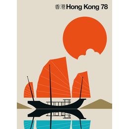 Livingwalls LIVING WALLS Fototapete "ARTist Hong Kong 78" Tapeten Gr. B/L: 2 m x 2,7 m, bunt (beige, orange, schwarz) Fototapeten Natur
