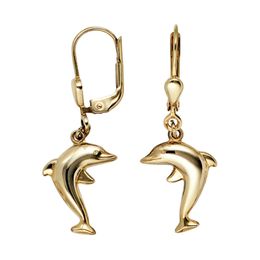 Paar Ohrhänger Jobo "Delfin" Ohrringe Gr. Gelbgold 333, goldfarben (gelbgold 333) Damen Ohrhänger