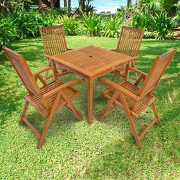 Garten-Essgruppe Indoba "Sun Shine" Sitzmöbel-Sets Gr. aufklappbar + verstellbare Rückenlehne, beige (natur, natur, natur) Outdoor Möbel