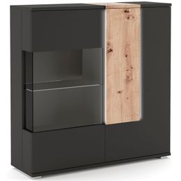 Highboard COTTA "Montana" Sideboards Gr. B/H/T: 120 cm x 121 cm x 39 cm, schwarz (schwarz, artisan) Highboards