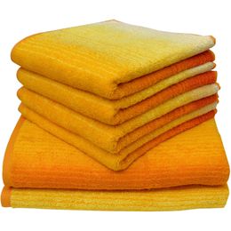 Handtuch Set Dyckhoff "mit Farbverlauf" Handtücher (Packung) Gr. (6 St.), gelb Handtuch-Sets