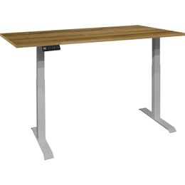 Mäusbacher Schreibtisch MÄUSBACHER "Big System Office" Tische Gr. B: 120 cm, silberfarben (silber, grandson oak, silber, oak) Schreibtische