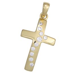 Kreuz-Anhänger Jobo "Anhänger Kreuz" Schmuckanhänger Gr. Gelbgold 333, goldfarben (gelbgold 333) Damen Anhänger