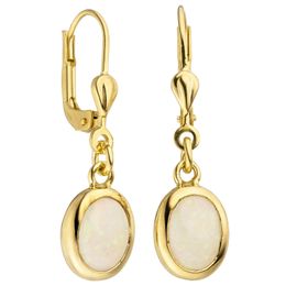 Paar Ohrhänger Jobo "Ohrringe mit Opal" Ohrringe Gr. Gelbgold 585, gelb (gelbgold 585) Damen Ohrhänger