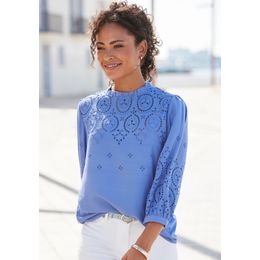 Schlupfbluse Lascana Gr. 34, blau Damen Blusen Schlupfblusen Bestseller