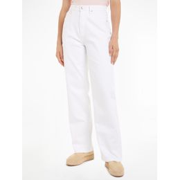 Relax-fit-Jeans Tommy Hilfiger "RELAXED STRAIGHT HW PAM" Gr. 27, Länge 32, weiß (optic white) Damen Jeans Weite