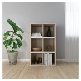 furnicato Bücherregal Bücherregal/Sideboard Weiß und Sonoma-Eiche 66x30x98 cm