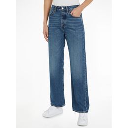 Straight-Jeans Tommy Hilfiger "LOOSE STRAIGHT RW KLO" Gr. 29, Länge 32, blau (klo) Damen Jeans Gerade