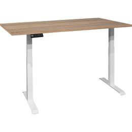 Mäusbacher Schreibtisch MÄUSBACHER "Big System Office" Tische Gr. B: 160 cm, weiß (weiß matt, eiche sägerau, sägerau) Schreibtische