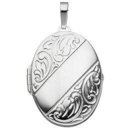 Medallion-Anhänger Jobo "Anhänger Medaillon oval" Schmuckanhänger Gr. Silber 925 (Sterlingsilber), silberfarben (silber 925) Damen Anhänger